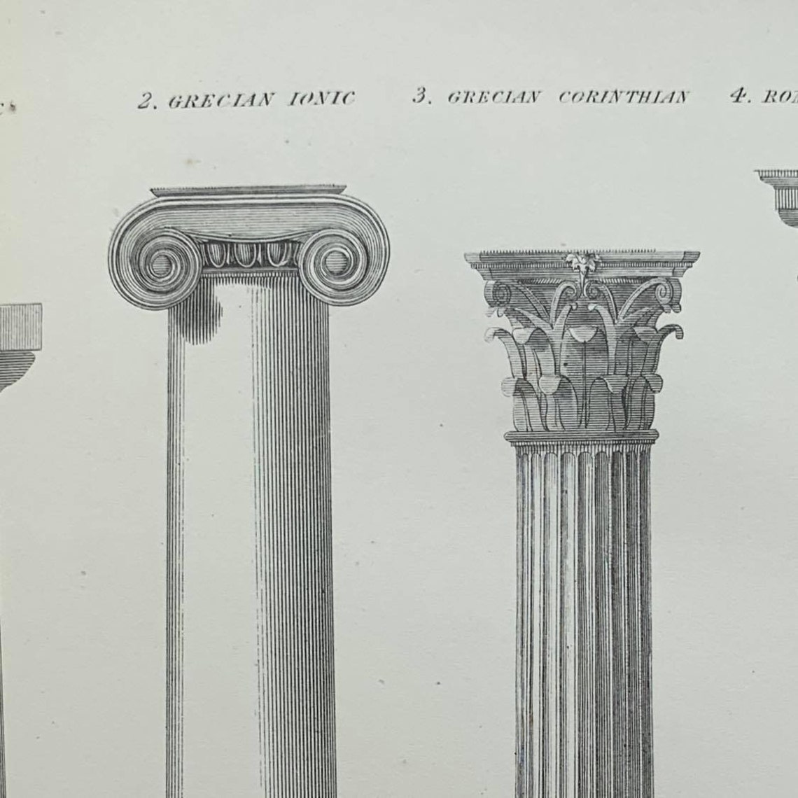 Original 100 Year Old Black and White Plate 'column' - Etsy UK