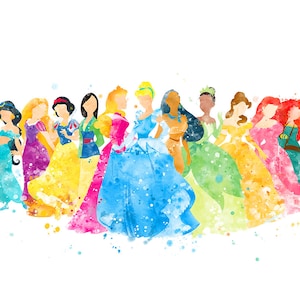 Princess Art Print Watercolor Painting Nursery Princess Wall Art ...