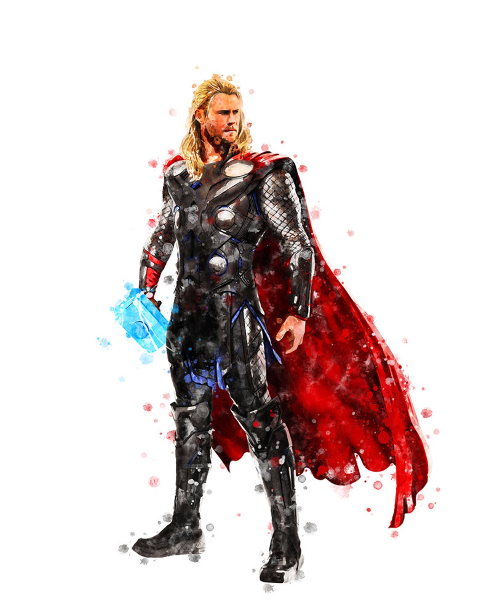 Thor Print Avengers Watercolor Superhero Thor Illustration - Etsy