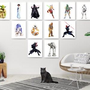 Star Wars Watercolor Set of 12 Star Wars Printable Movie Star Wars Wall ...