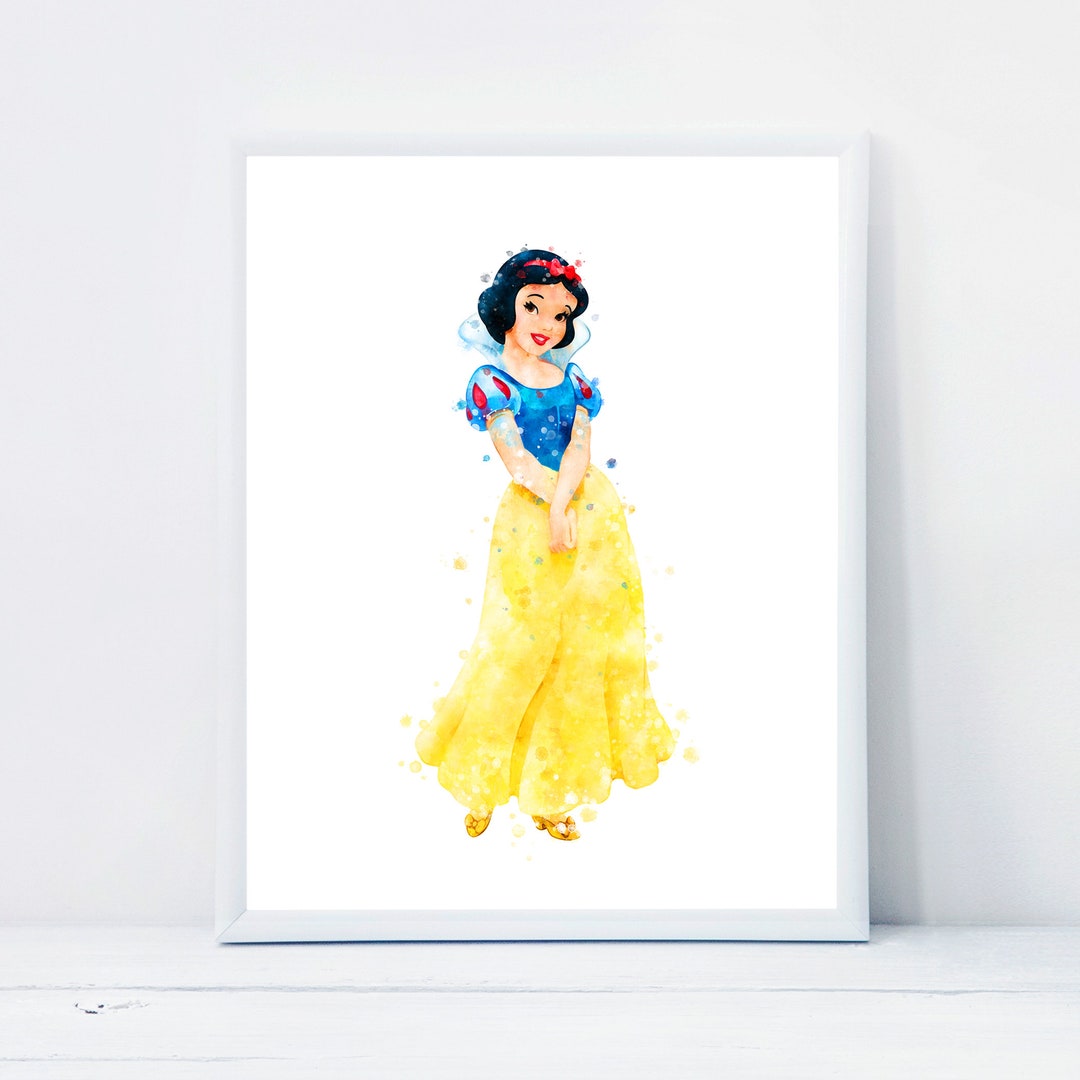 Snow White Princess Watercolor Poster Snow White Print Nursery Wall ...