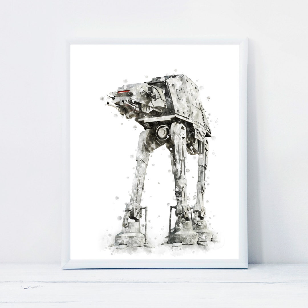 Star Wars At-at Walker Print Watercolor Poster Space Force - Etsy