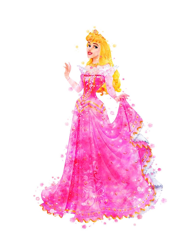 Princess Aurora Print Sleeping Beauty Watercolor Disney | Etsy