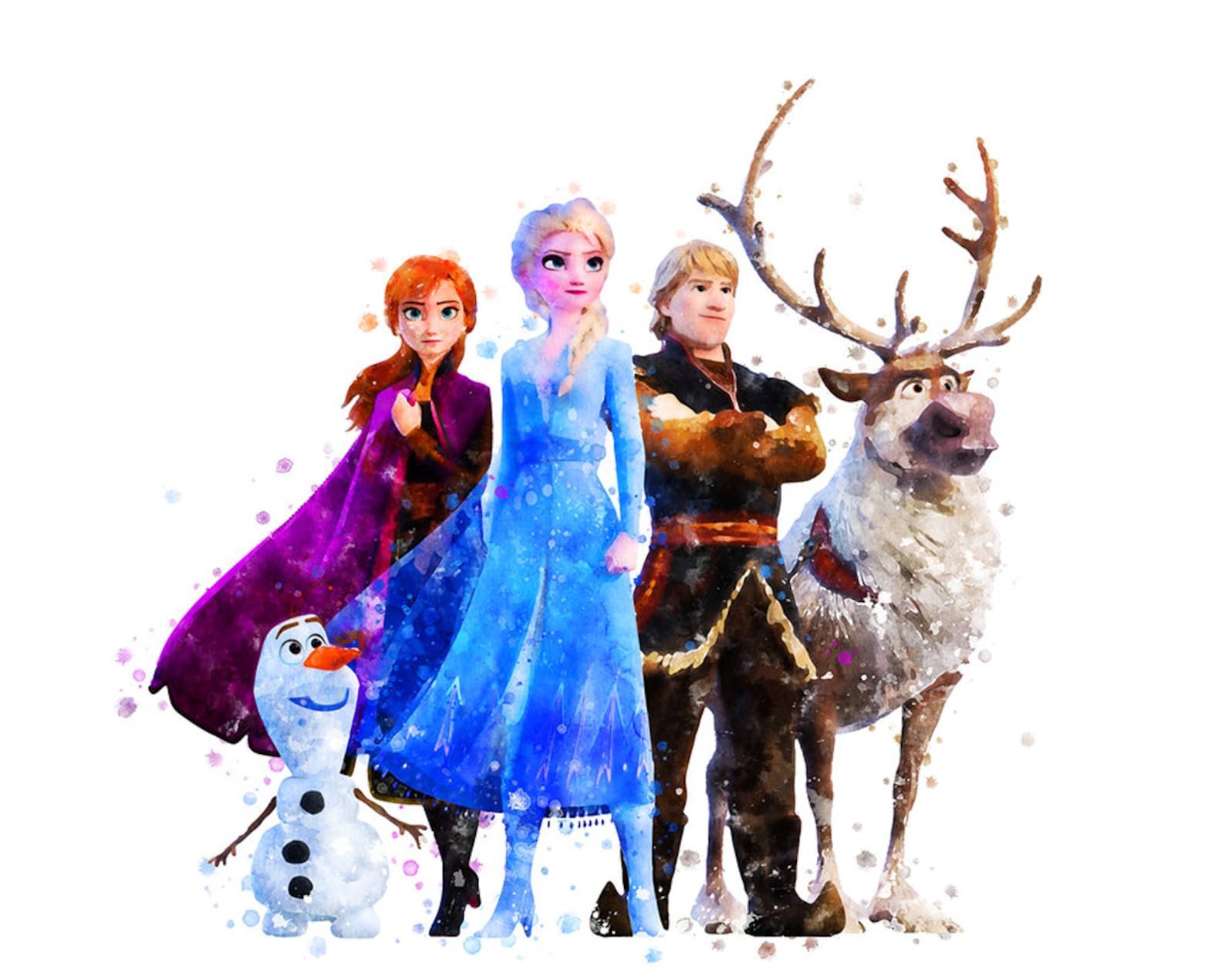 Frozen Art Print Frozen 2 Anna Elsa Olaf Sven Kristoff | Etsy