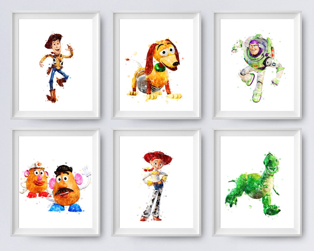 Toy Story Poster Woody Jessie Buzz Lightyear Rex Slinky Dog Mr Mrs ...