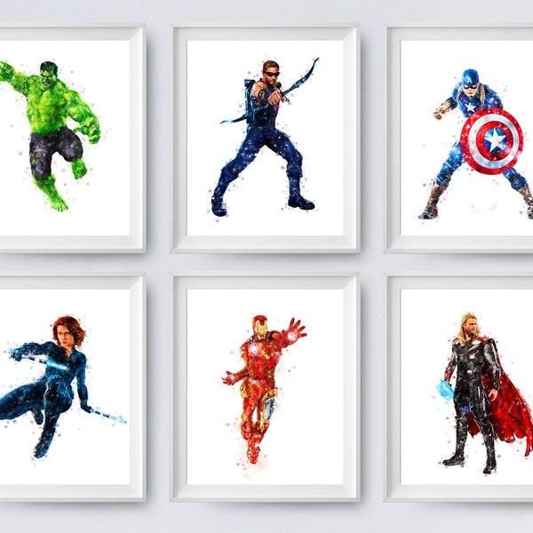 Superhero Watercolor - Etsy