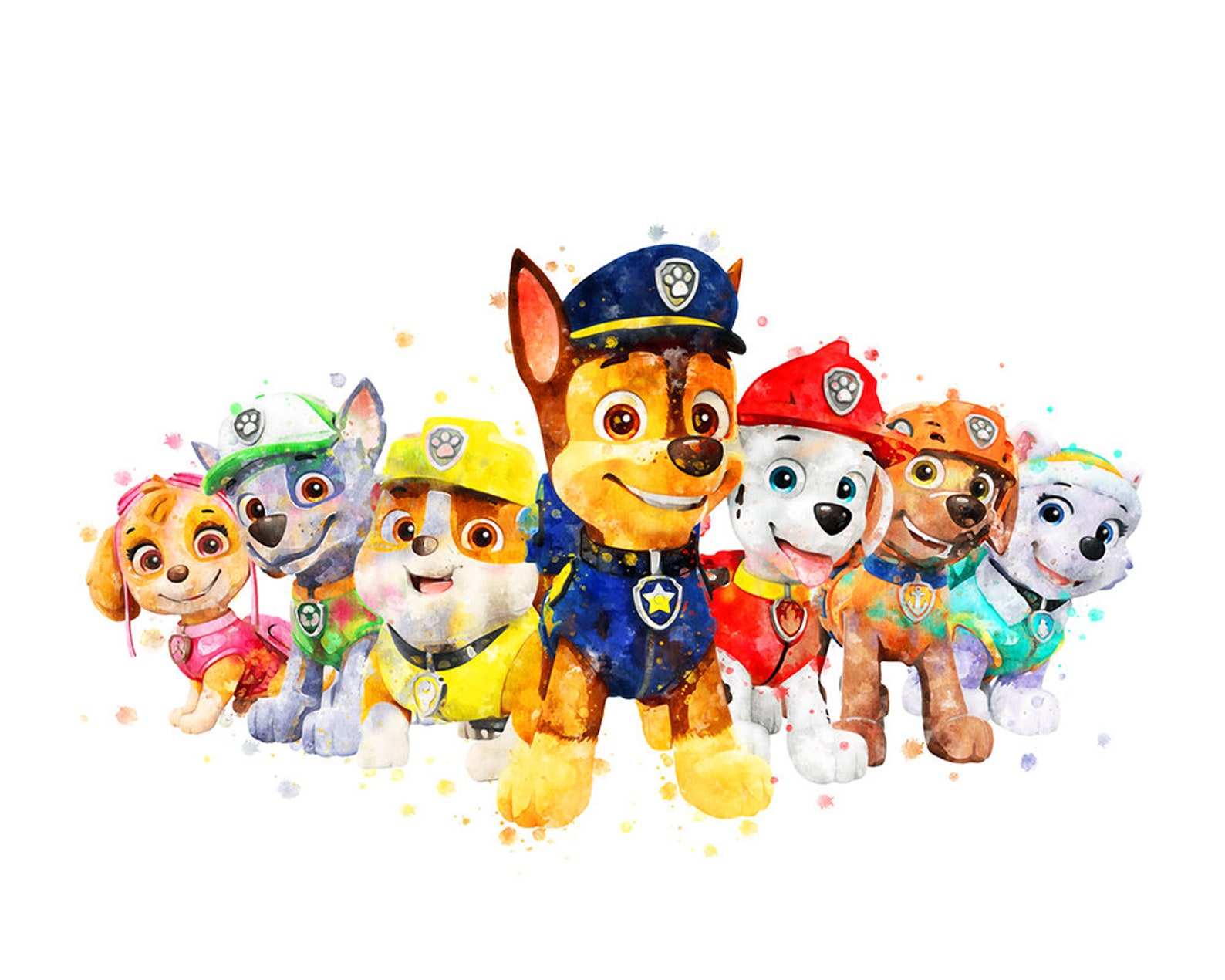 Paw Patrol impresión dibujos animados imprimible Chase Zuma | Etsy