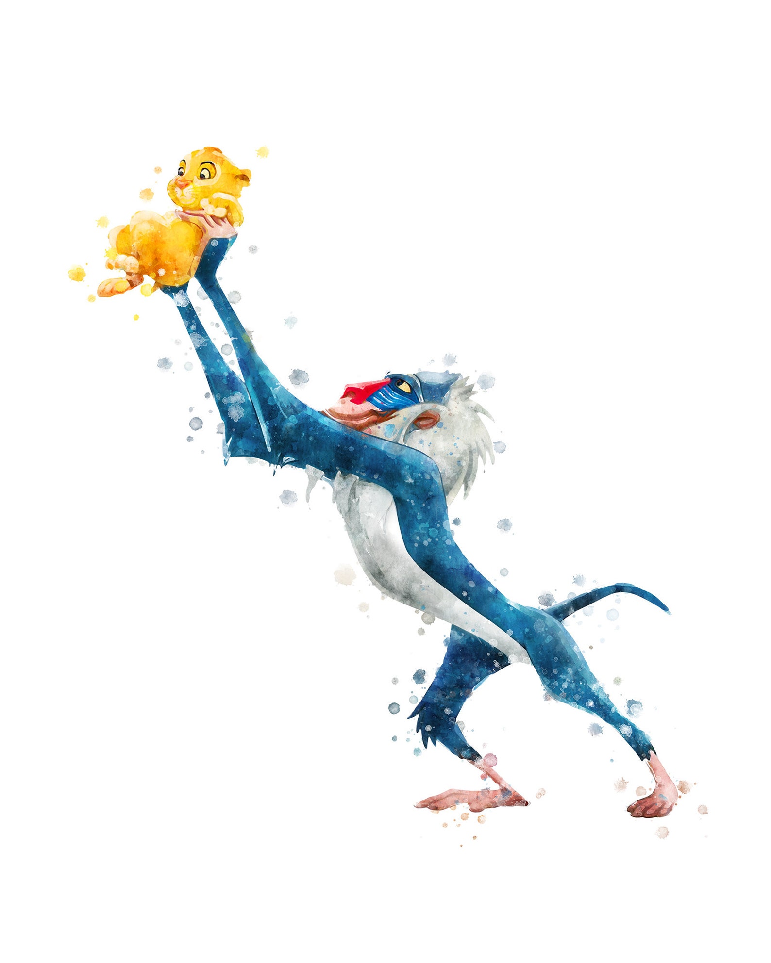 Rafiki and Simba Print the Lion King Watercolor Printable Art - Etsy