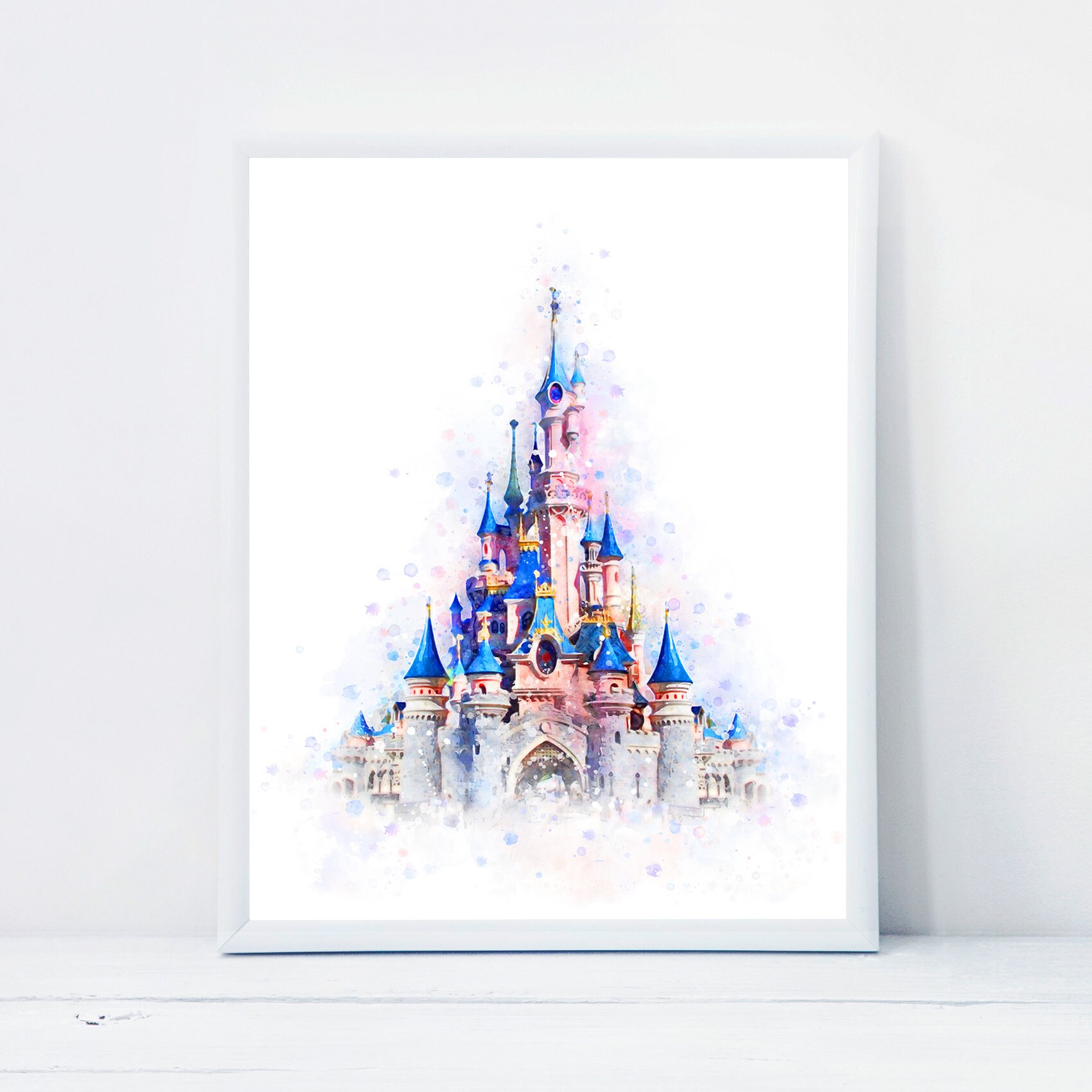 Disney Castle Art Print Disneyworld Castle Printable Disney Castle ...