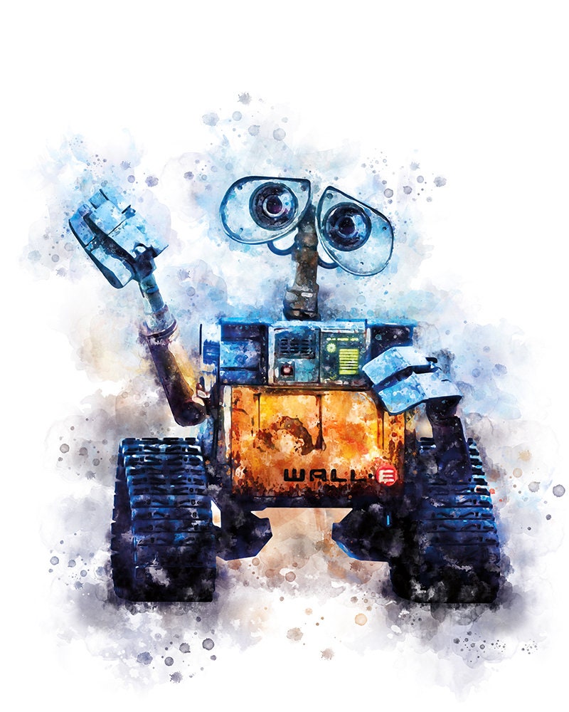 Wall-e Art Print Wall E Eve Watercolor Printable Art Wall-e - Etsy ...