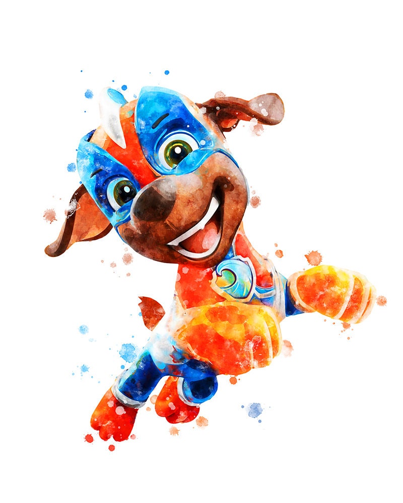 Paw Patrol Set Of 6 Print Paw Patrol Watercolor Mighty Pups | Etsy