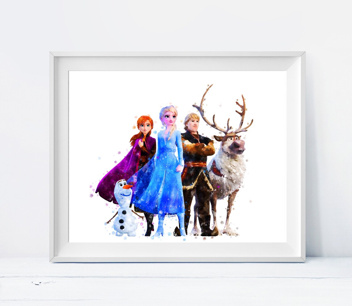 Frozen Art Print Frozen 2 Anna Elsa Olaf Sven Kristoff | Etsy