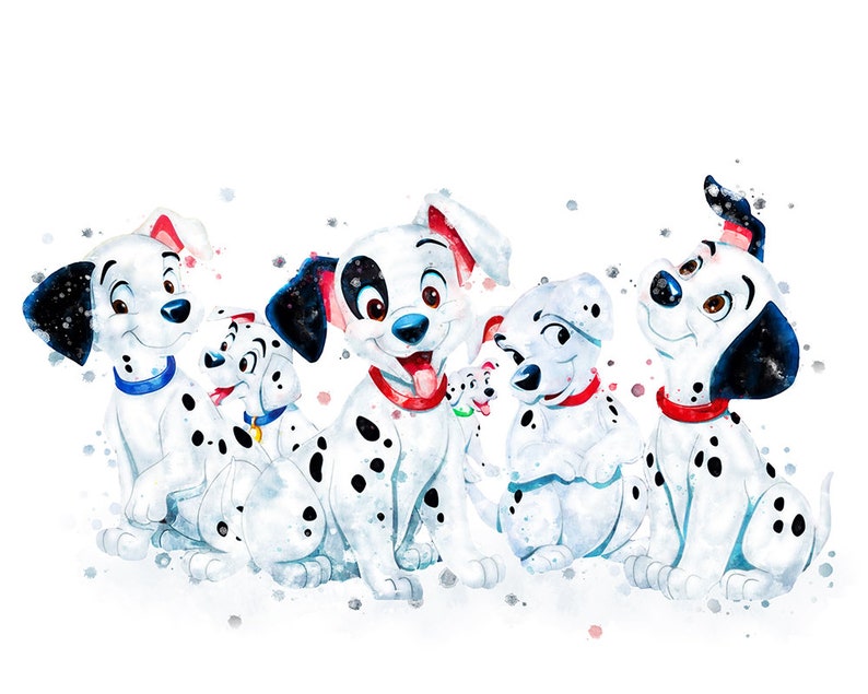 101 Dalmatians Print Wall Art 101 Dalmatians Watercolor Etsy