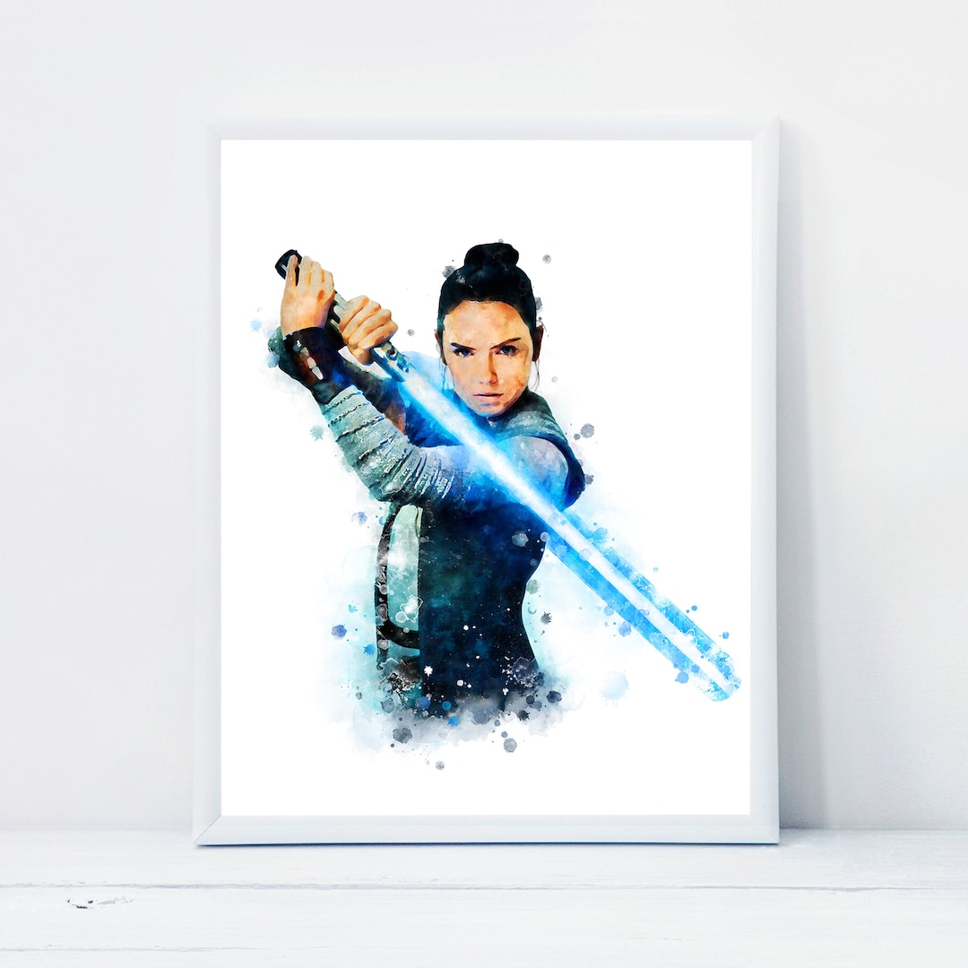 Rey Skywalker Poster Star Wars Rey Watercolor Star Wars Art Print Rey ...