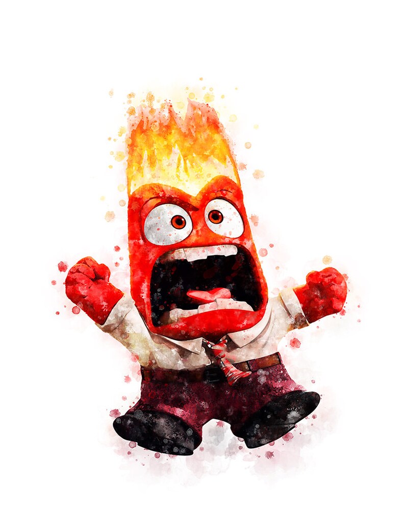 Anger Print Inside Out Anger Watercolor Art Print Anger Poster - Etsy