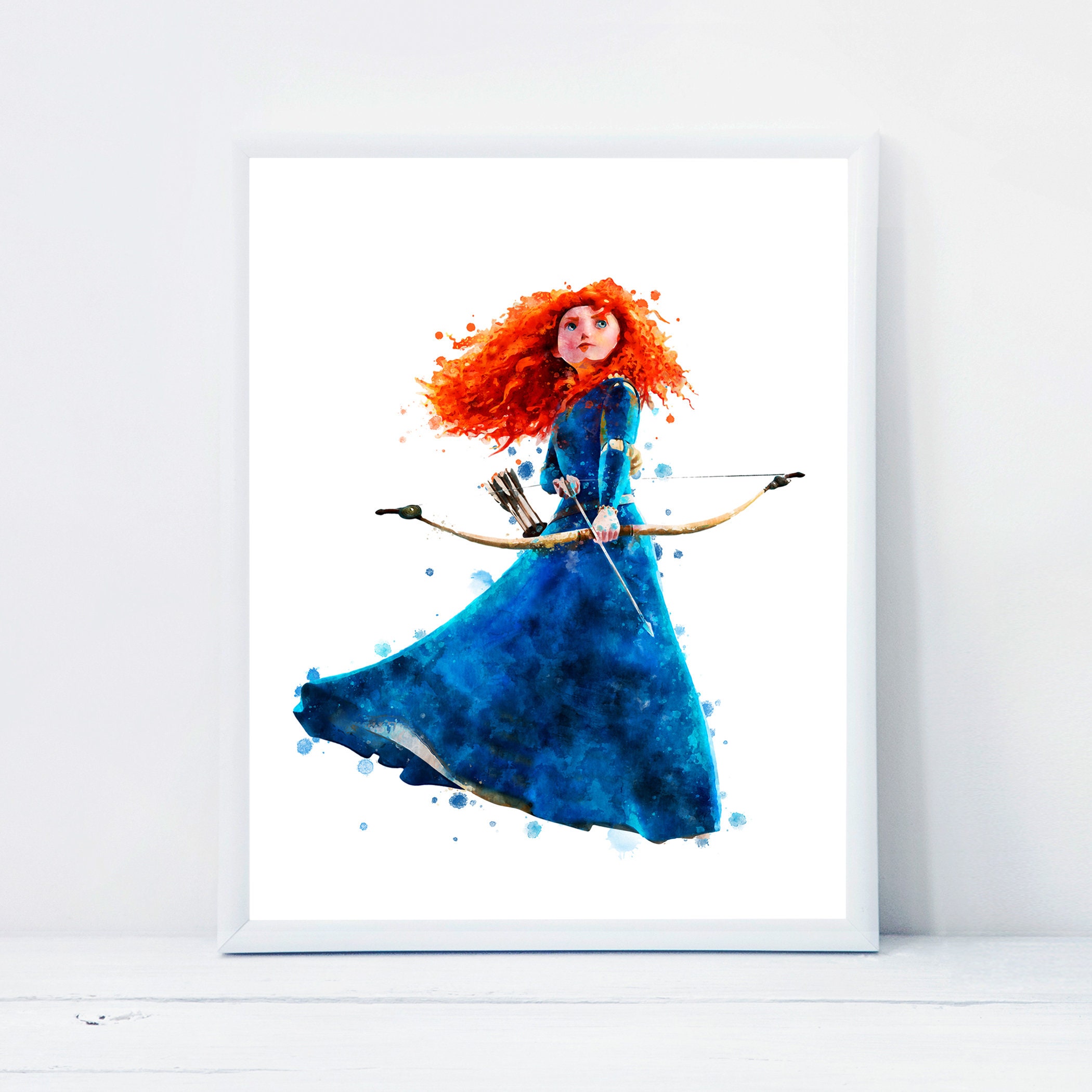 Merida Watercolor Princess Merida Print Disney Princess Poster - Etsy