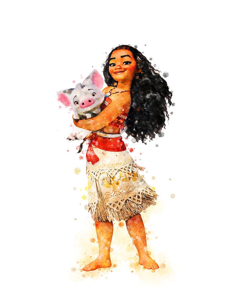 Princess Moana Printable Art Moana and Pua Print Disney - Etsy