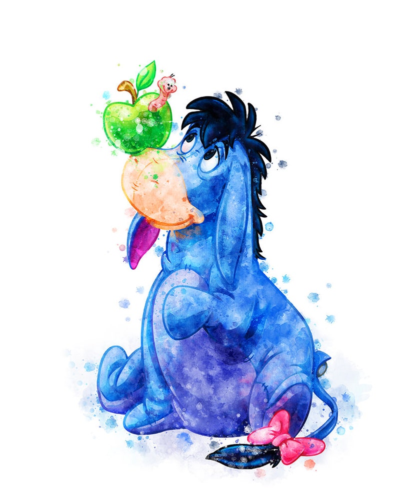 Eeyore Print Winnie the Pooh Watercolor Printable Disney | Etsy