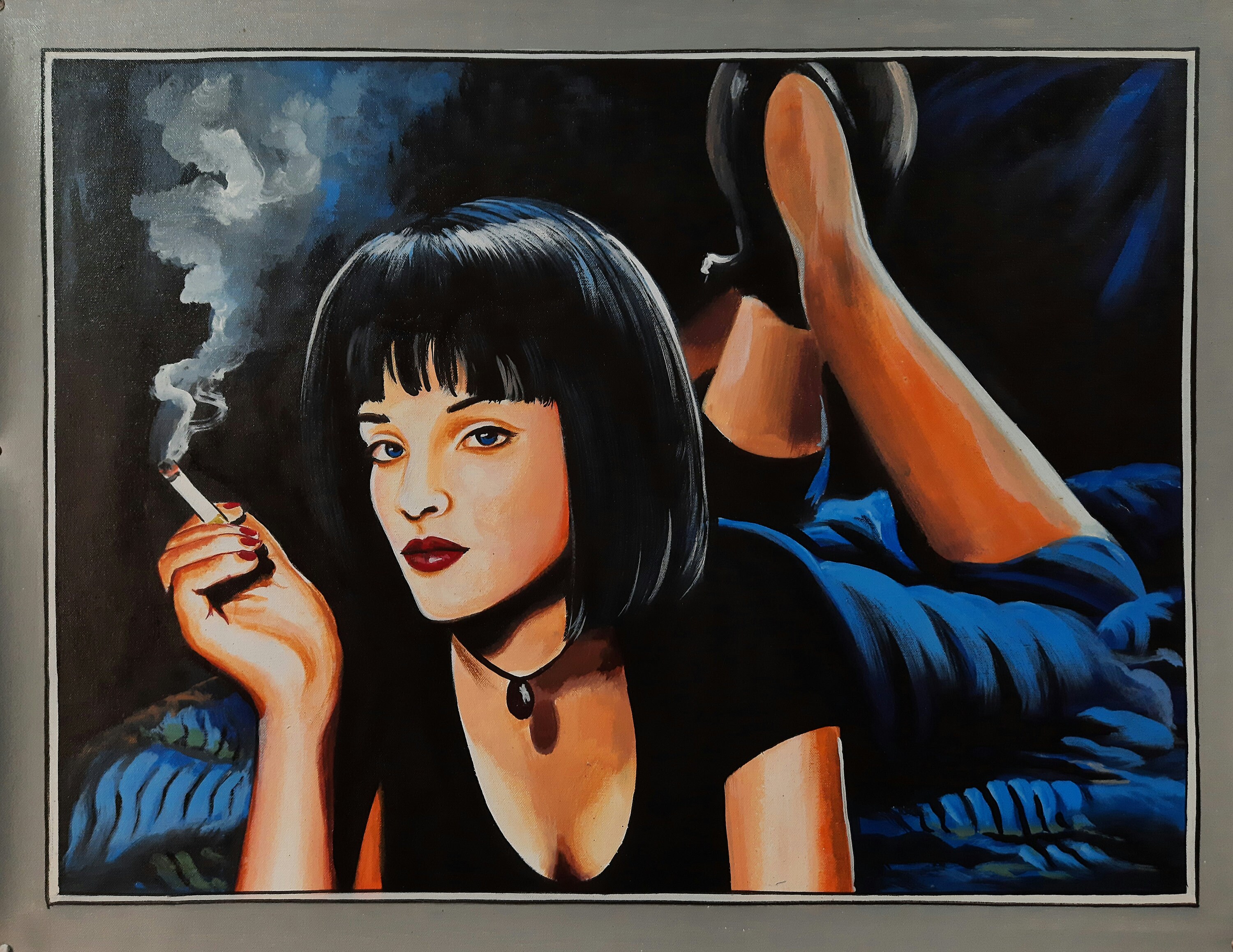 Pulp Fiction Painting, Pulp Fiction Canvas Art,uma Thurman Pulp Fiction ...