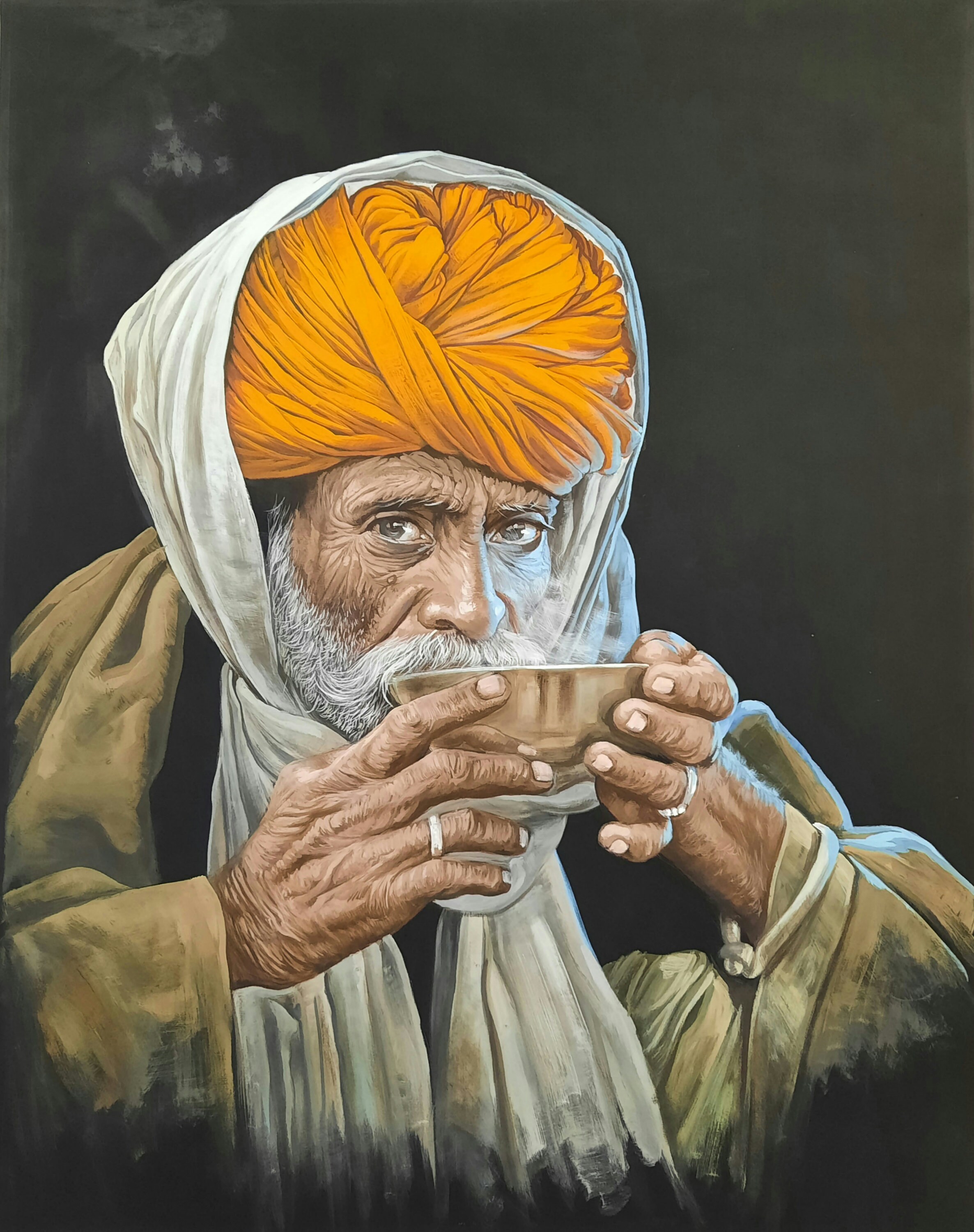 Hyper realistic paintingIndian turban men painting | Etsy