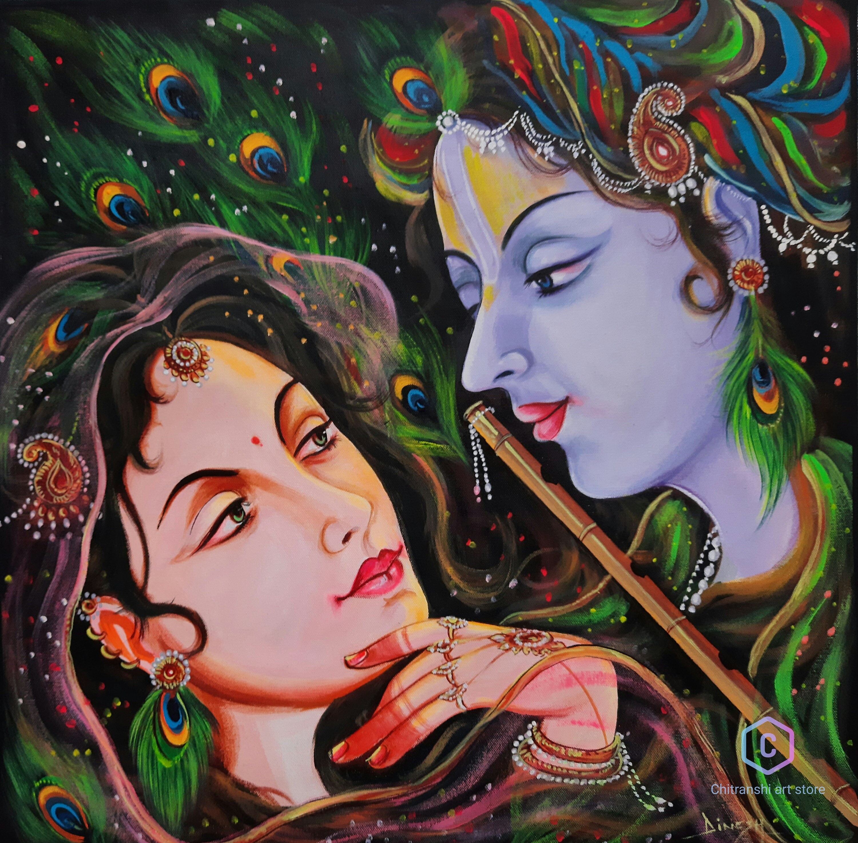 Abstract Paintings Of Radha Krishna