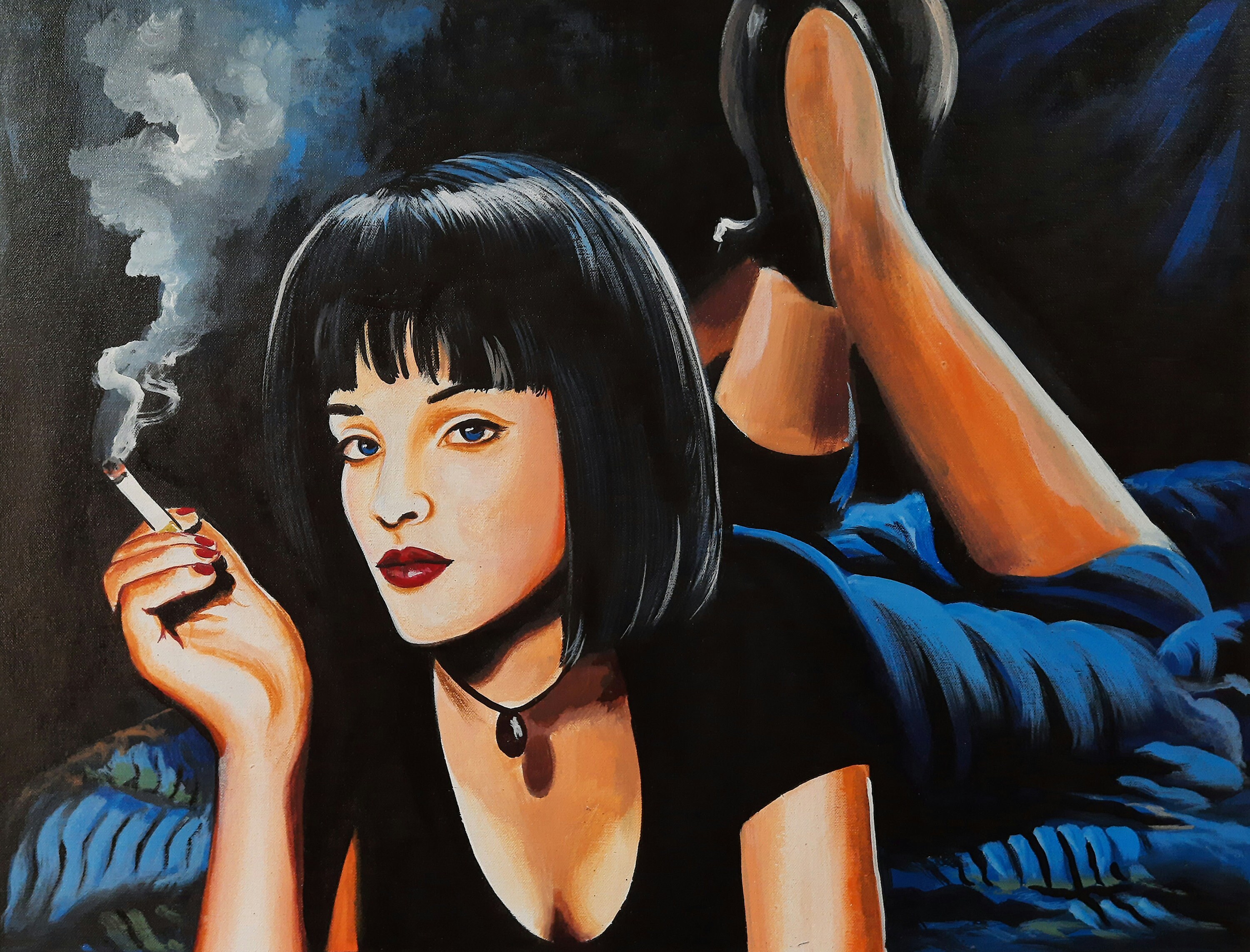 Pulp Fiction Painting, Pulp Fiction Canvas Art,uma Thurman Pulp Fiction ...