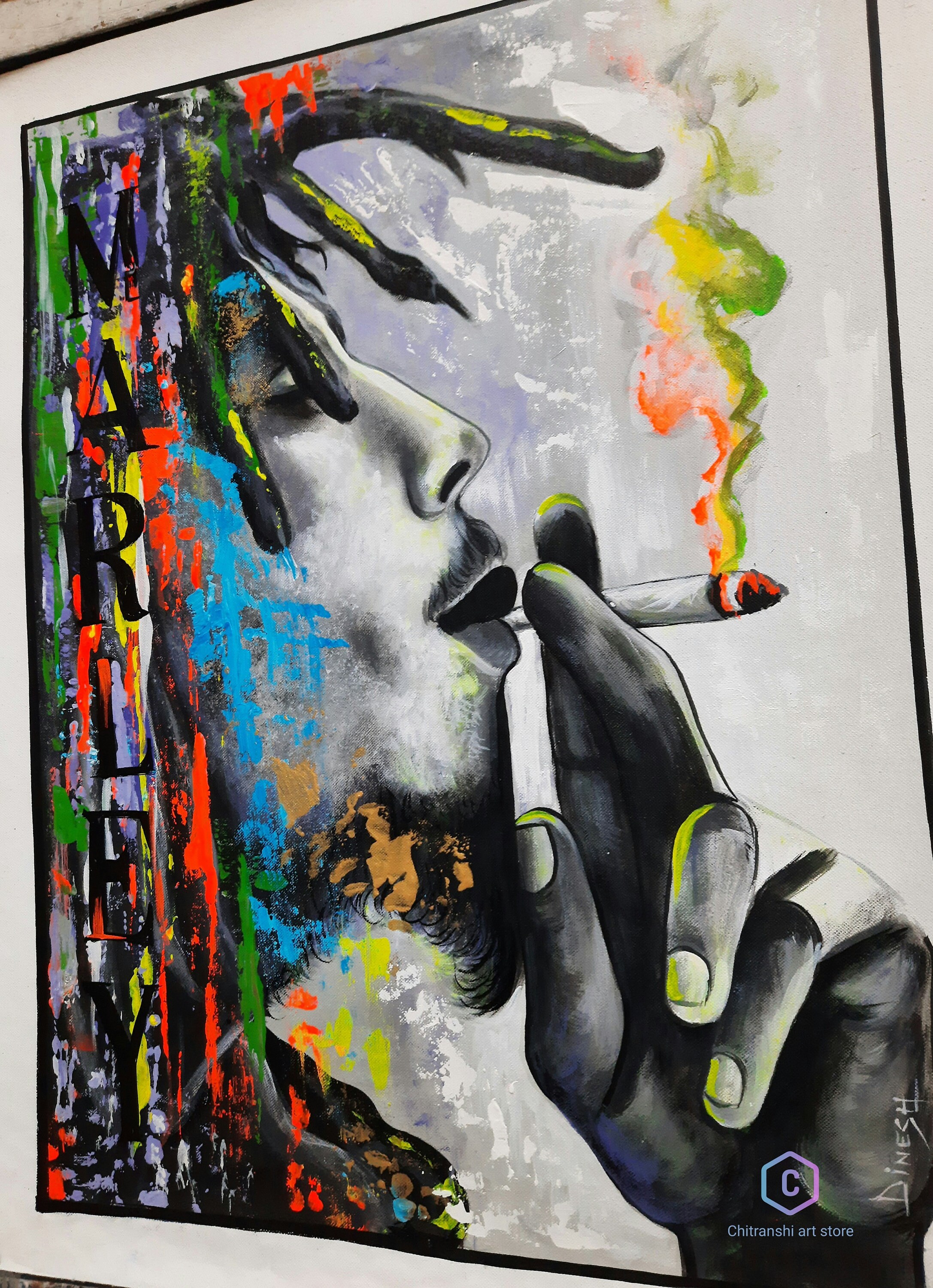 Bob Marley Wall Painting