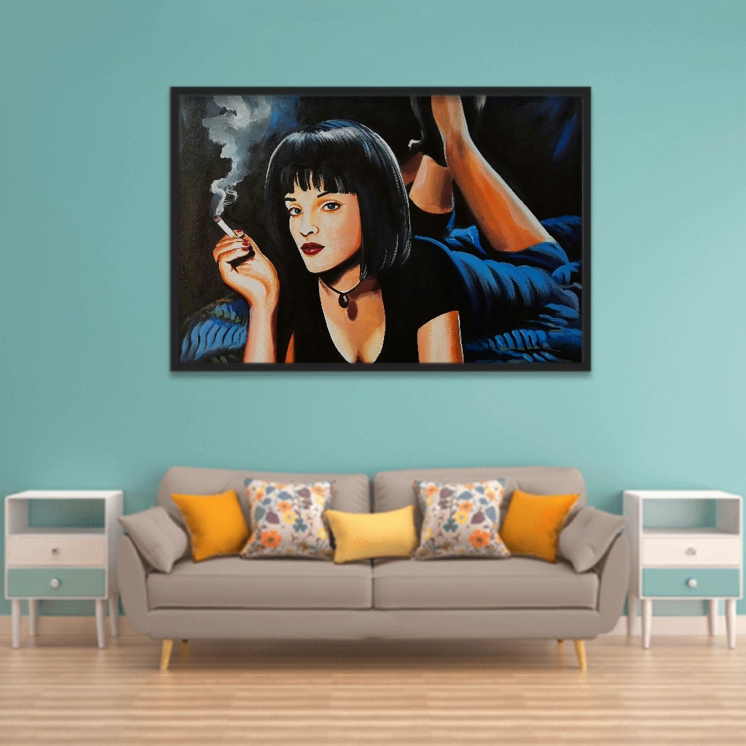 Pulp fiction painting Pulp Fiction Canvas Artuma Thurman | Etsy