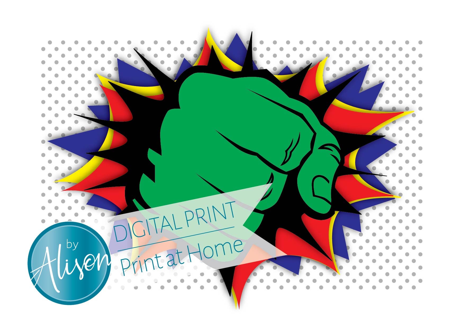 Hulk Smash Print Digital Download Comic Style Kids Room | Etsy