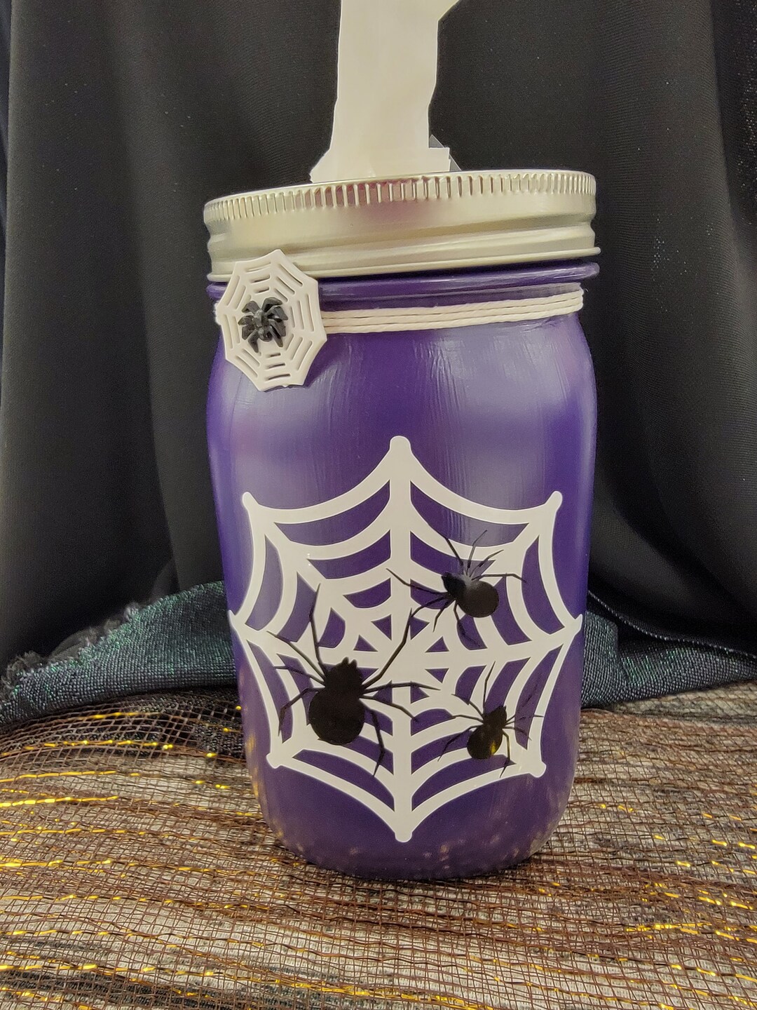 Spiders With Web Mason Jar Tissue Dispenser - Etsy