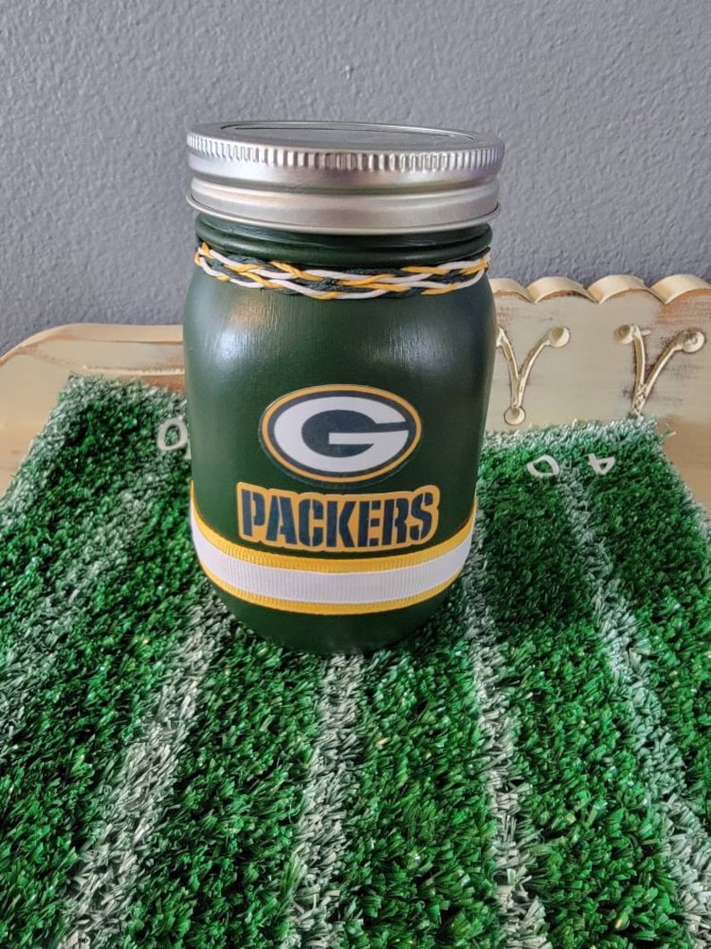 Green Bay Packers Mason Jar Bank - Etsy