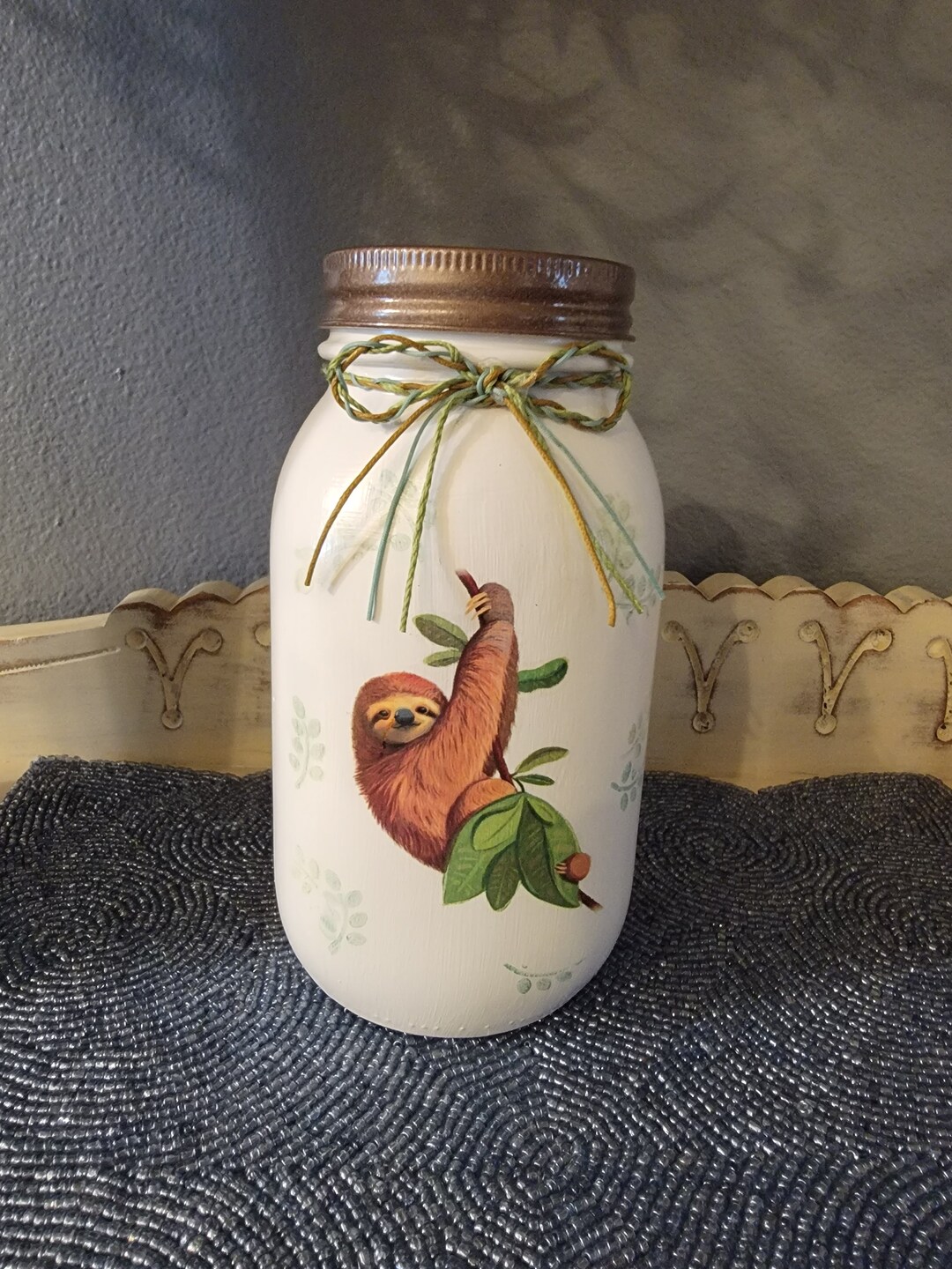 Sloth Farmhouse Mason Jar Decor - Etsy