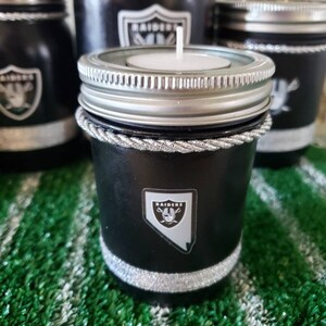 Las Vegas Raiders Mason Jar Bathroom, or Office Set. - Etsy