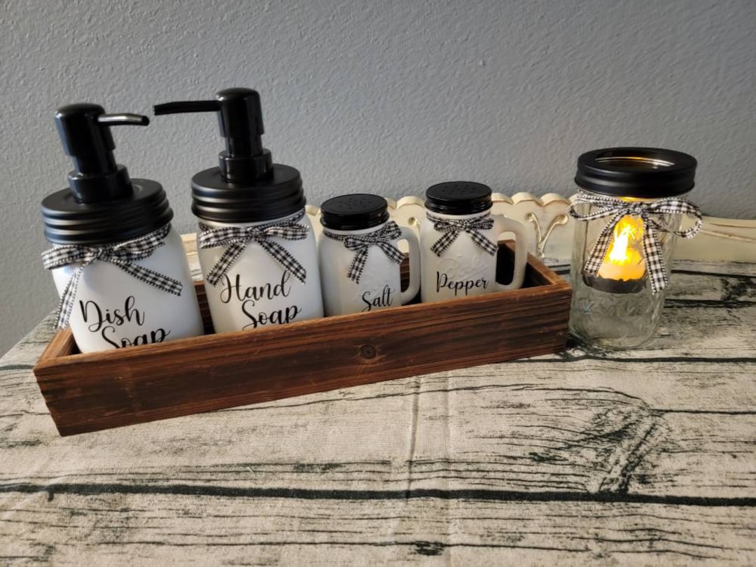 Black and White Buffalo Check Kitchen Set - Etsy