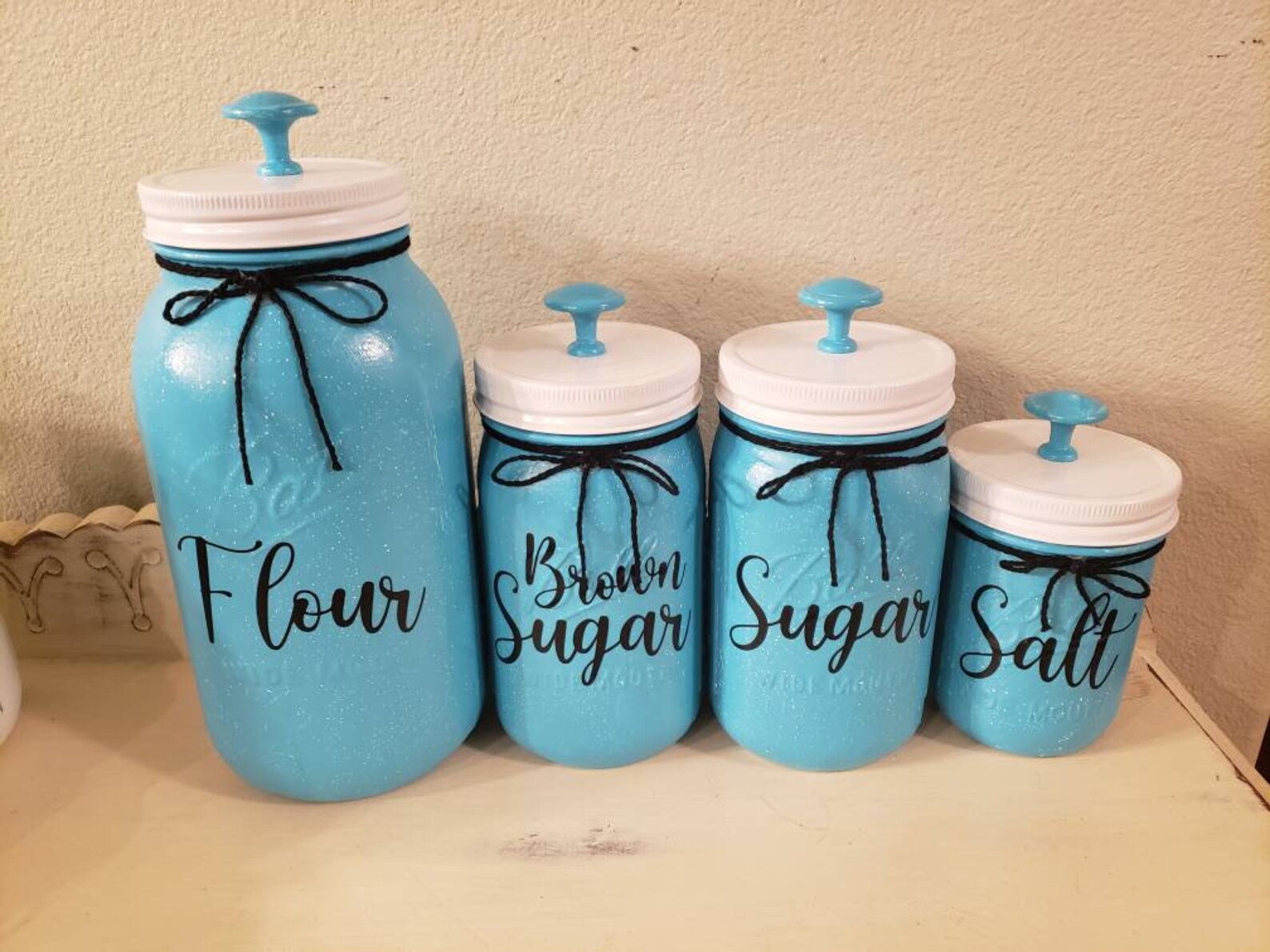 Teal, Turquoise, Aqua Kitchen Canister Sets. - Etsy