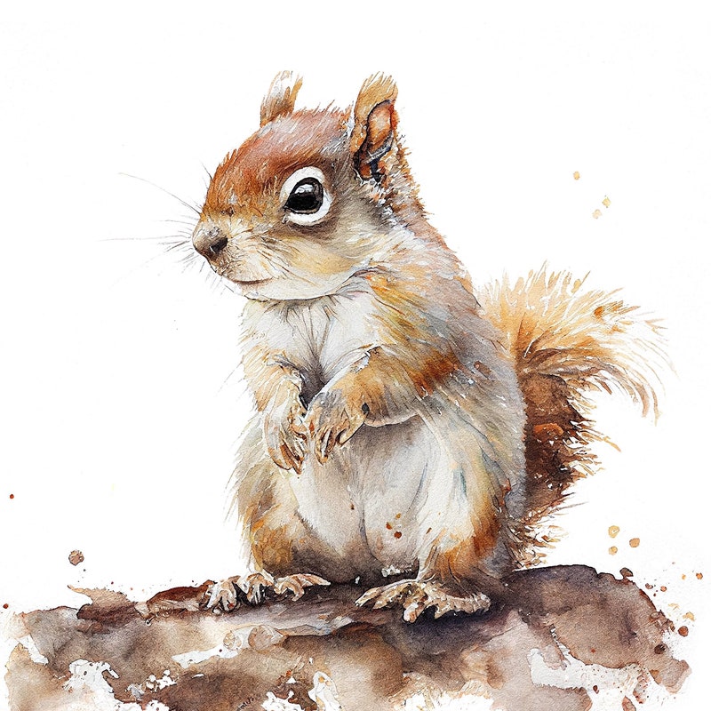 Squirrel Art - Etsy