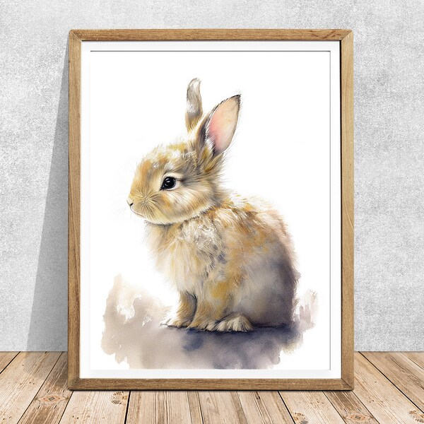 Watercolor Bunny - Etsy