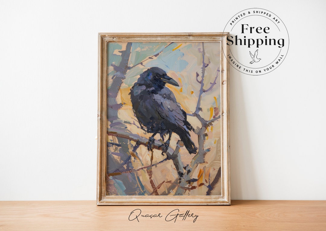RAVEN, Raven Art Print, Hand Drawn Raven Art , Black Raven Print ...