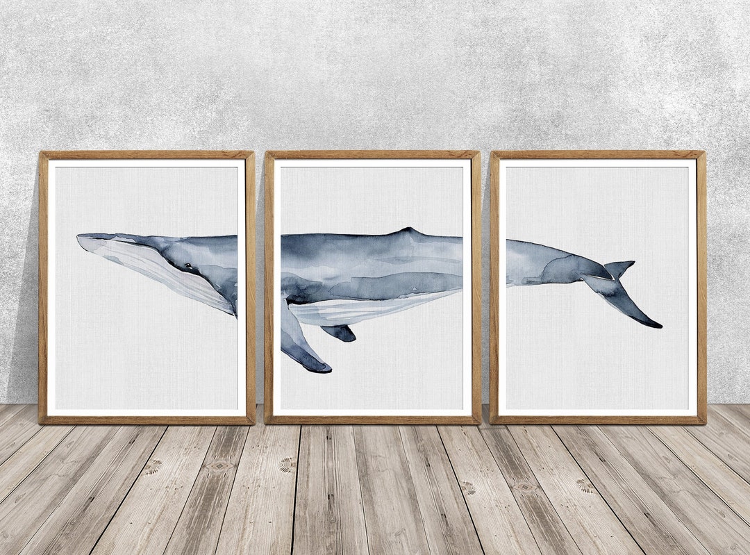 Whale Fin, Fin Whale Art, Fin Whale Print, Fin Whale Painting, Fin ...