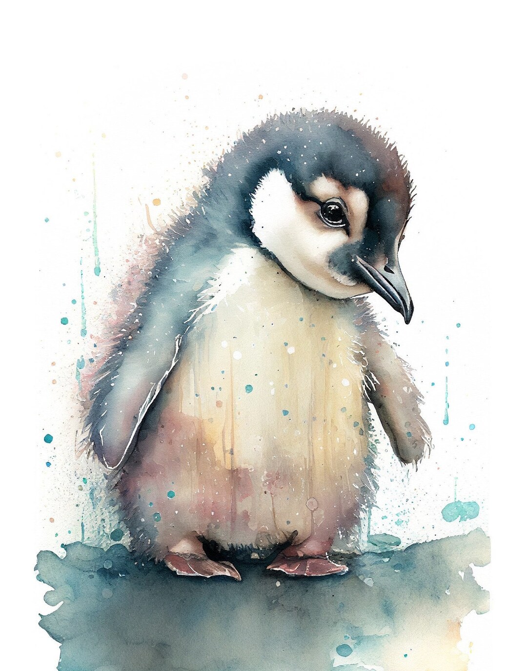 Baby Penguin Blue Penguin Baby Penguin Art Penguin - Etsy