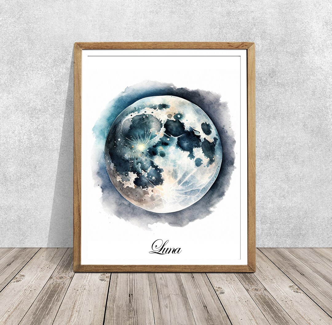 Full Moon Wall Art Abstract Moon Print Large Moon Print - Etsy