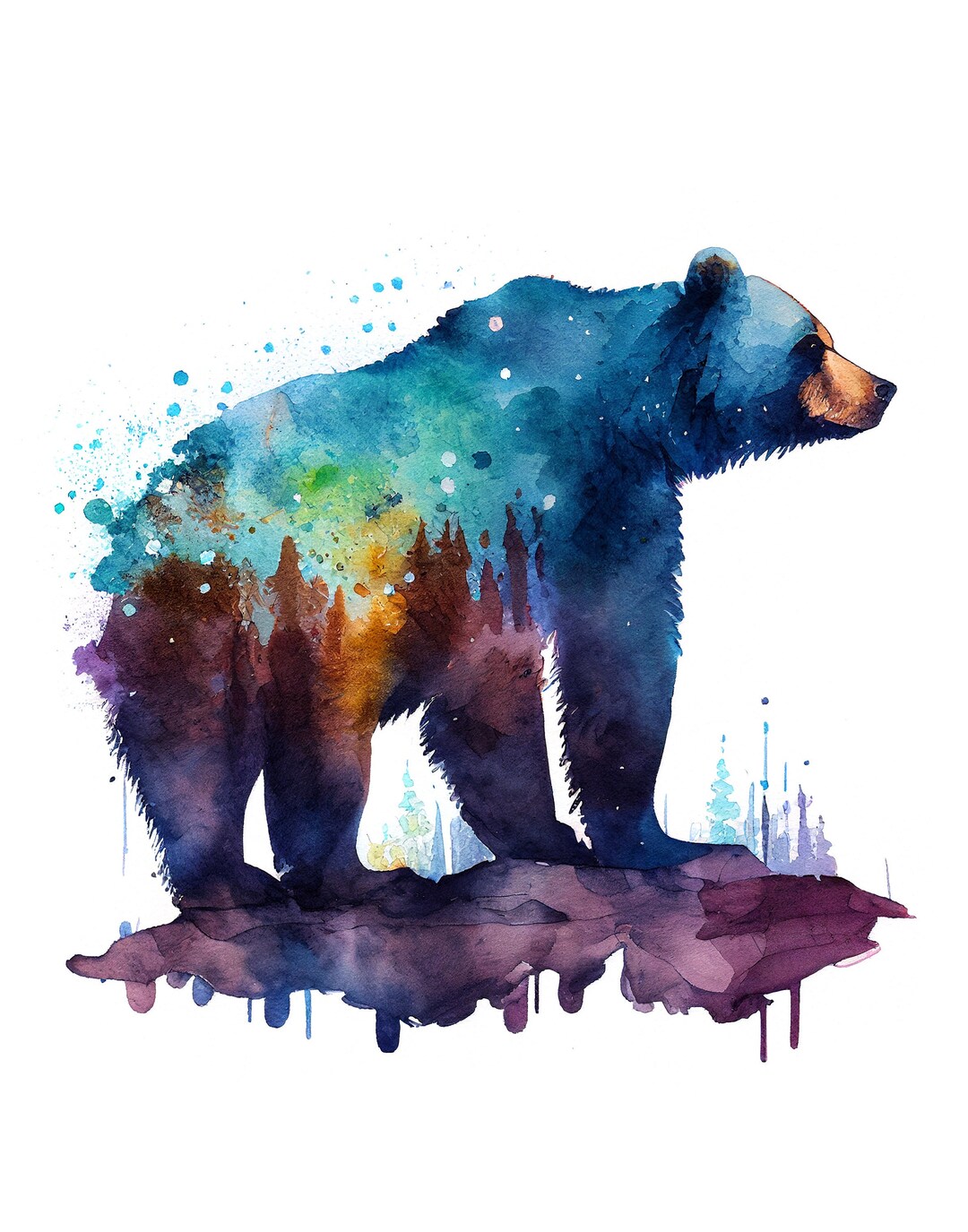 Silhouette, Woodland Animals, Bear Silhouette, Bear Art, Wall Art ...