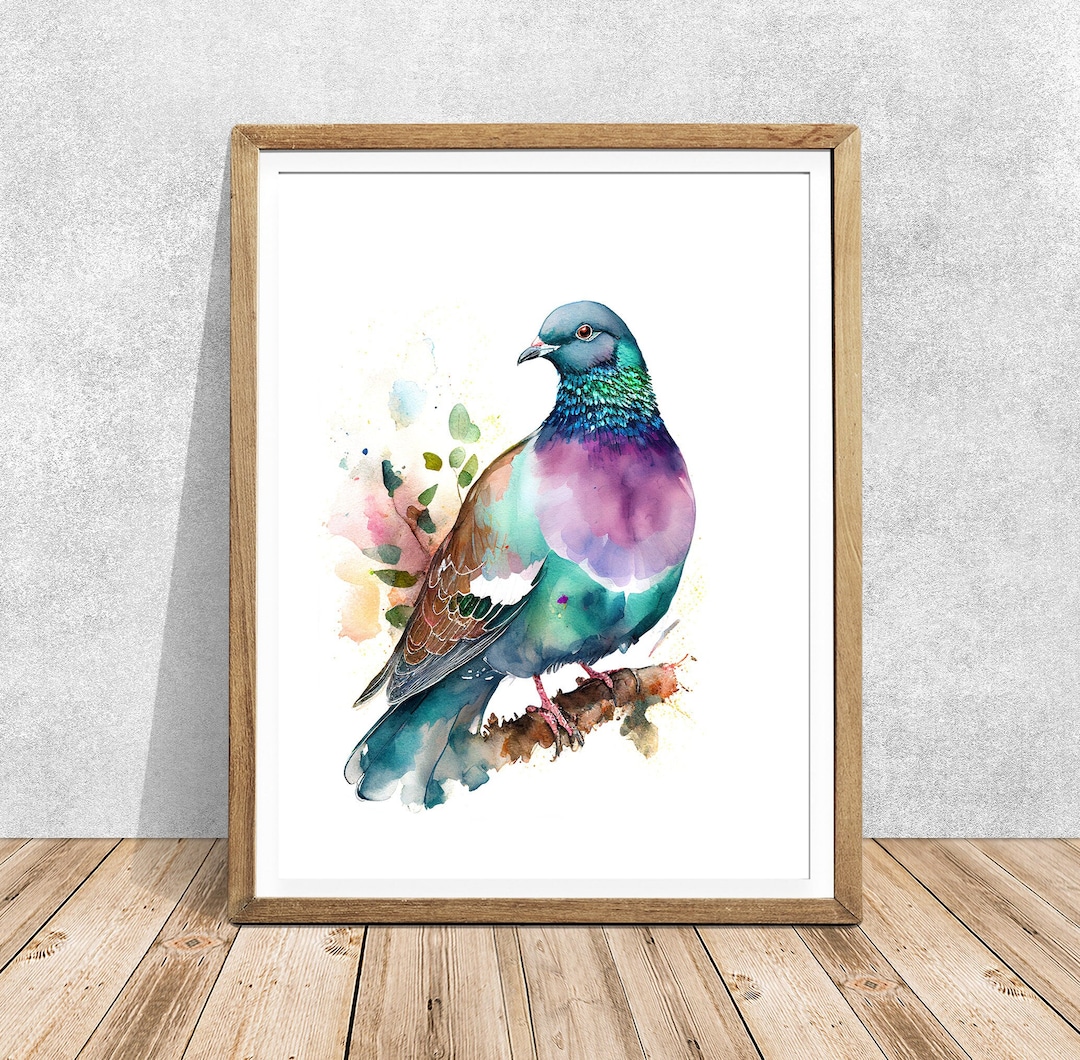 Pigeon Art, Pigeon Bird, Pigeon Wall Art, Bird Art, Bird Painting ...