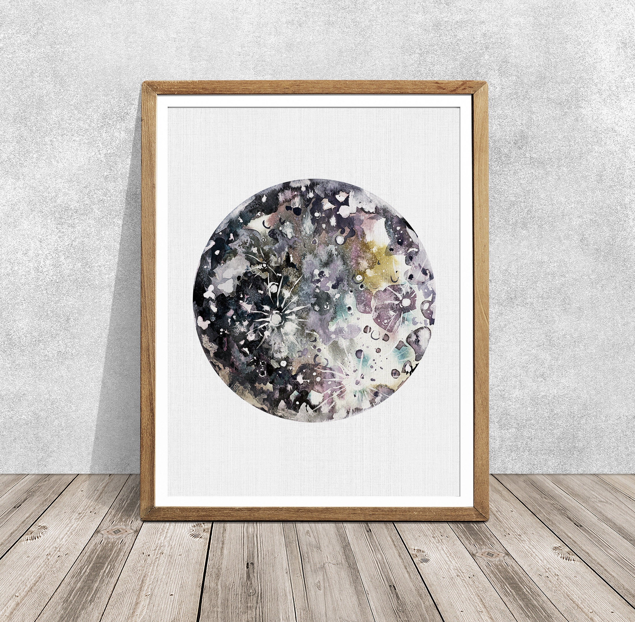 Full Moon Wall Art Abstract Moon Print Large Moon Print - Etsy