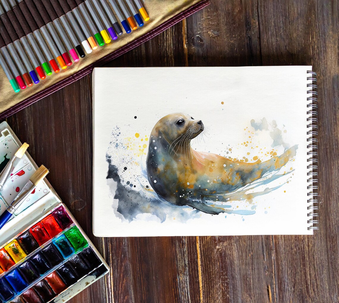 Sea Lion Print Ocean Animals Print Gift for Dad - Etsy