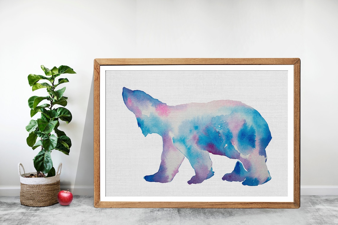 Polar Bear Art Print Polar Bear Painting Polar Bear Art Arctic | Etsy