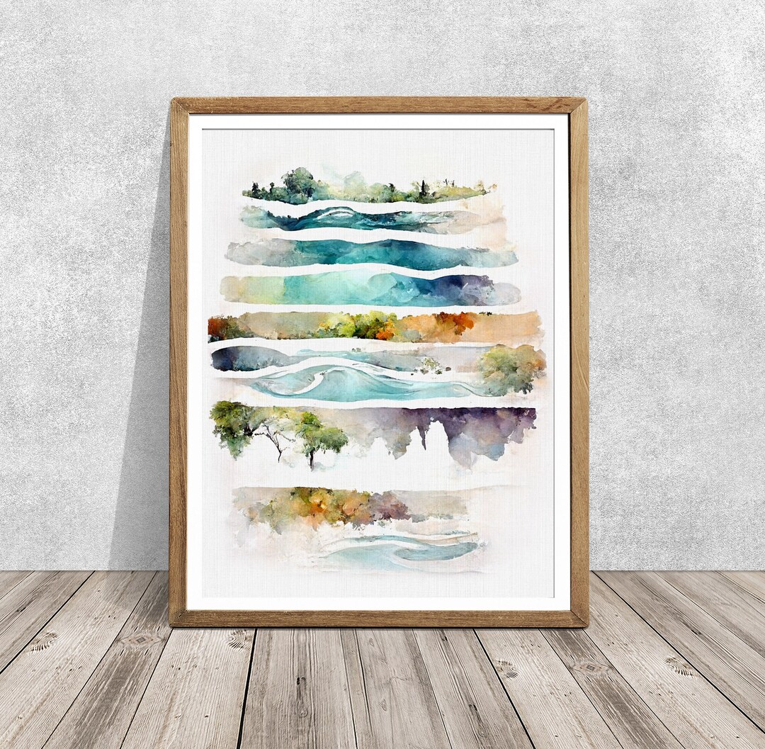 Abstract Landscape Print, Abstract Art, Watercolor Abstract Painting ...