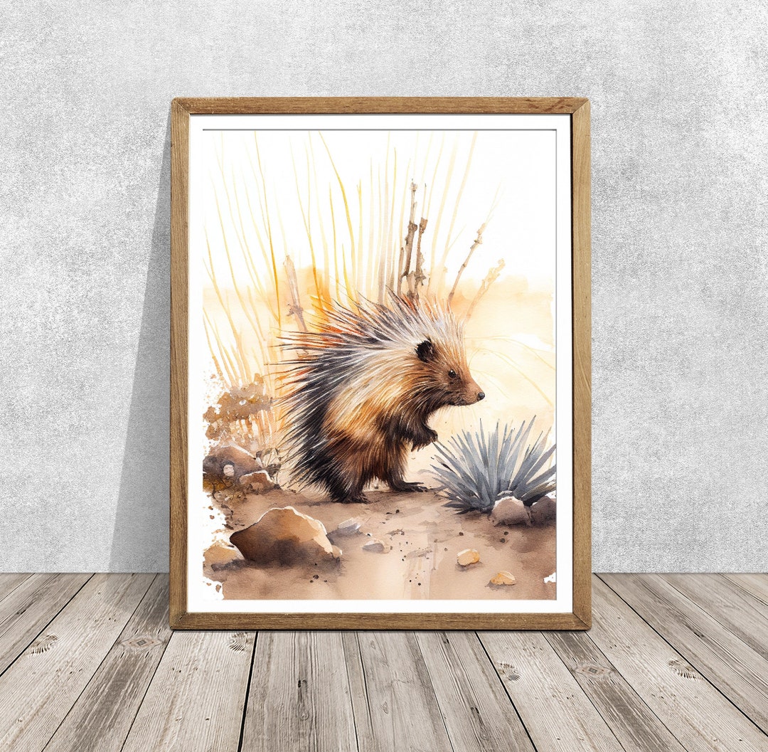 Porcupine Print Porcupine Watercolor Art Porcupine - Etsy
