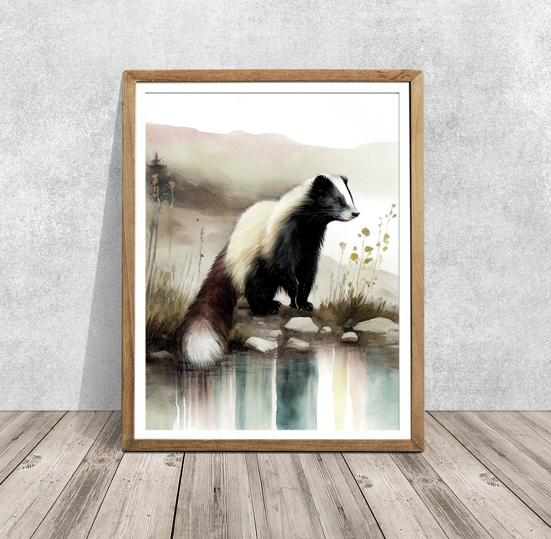Skunk Art Print, Skunk Watercolor Print, Skunk Wall Art, Watercolor ...