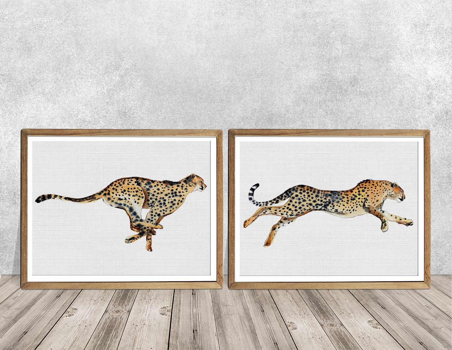 Cheetah Print SET OF 2 Cheetah Art Cheetah Watercolor Cheetah - Etsy